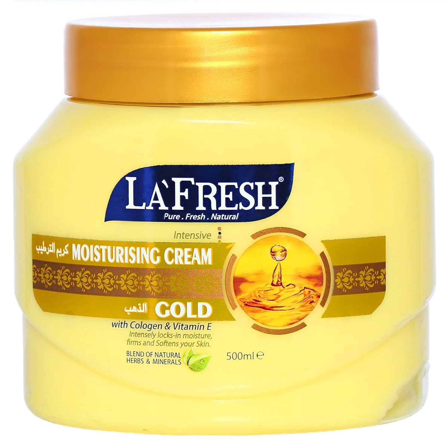 La' Fresh Gold Moisturizing Cream with Collagen & Vitamin E - 500ml ...