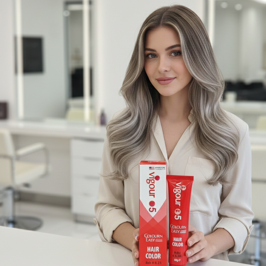 ShopXonline Authentic Vigour Hair Color Bright Ash 8.21 60g